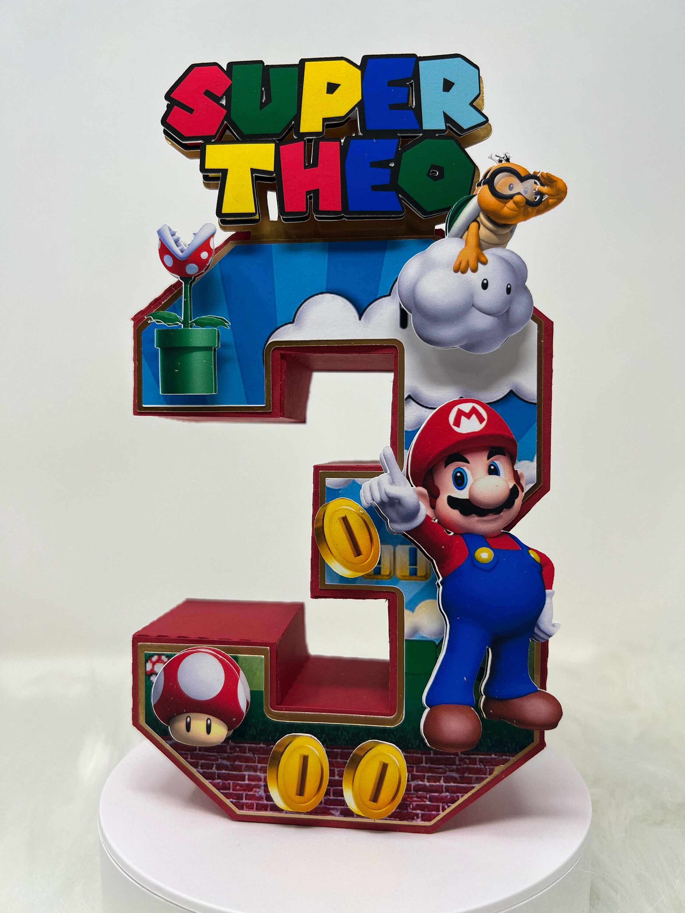 Super Mario 3D Letters Mario Bros 3D Number Luigi and Mario 3D Number ...