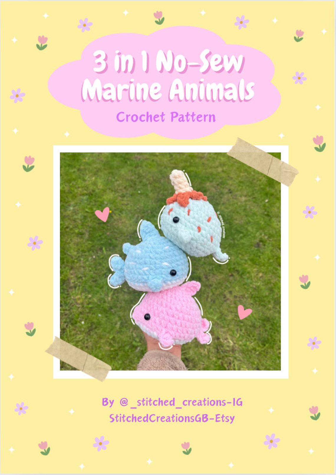 6 in 1 PDF BUNDLE Pattern, Marine Animals Crochet Pattern, Baby Marine ...