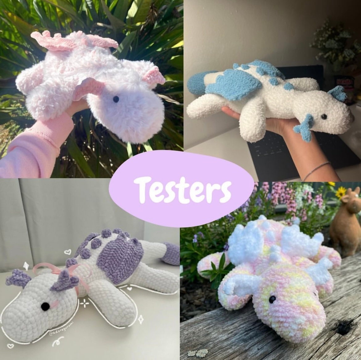 Crochet Snow Dragon Jellycat Pattern, Amigurumi Tutorial PDF Crochet ...