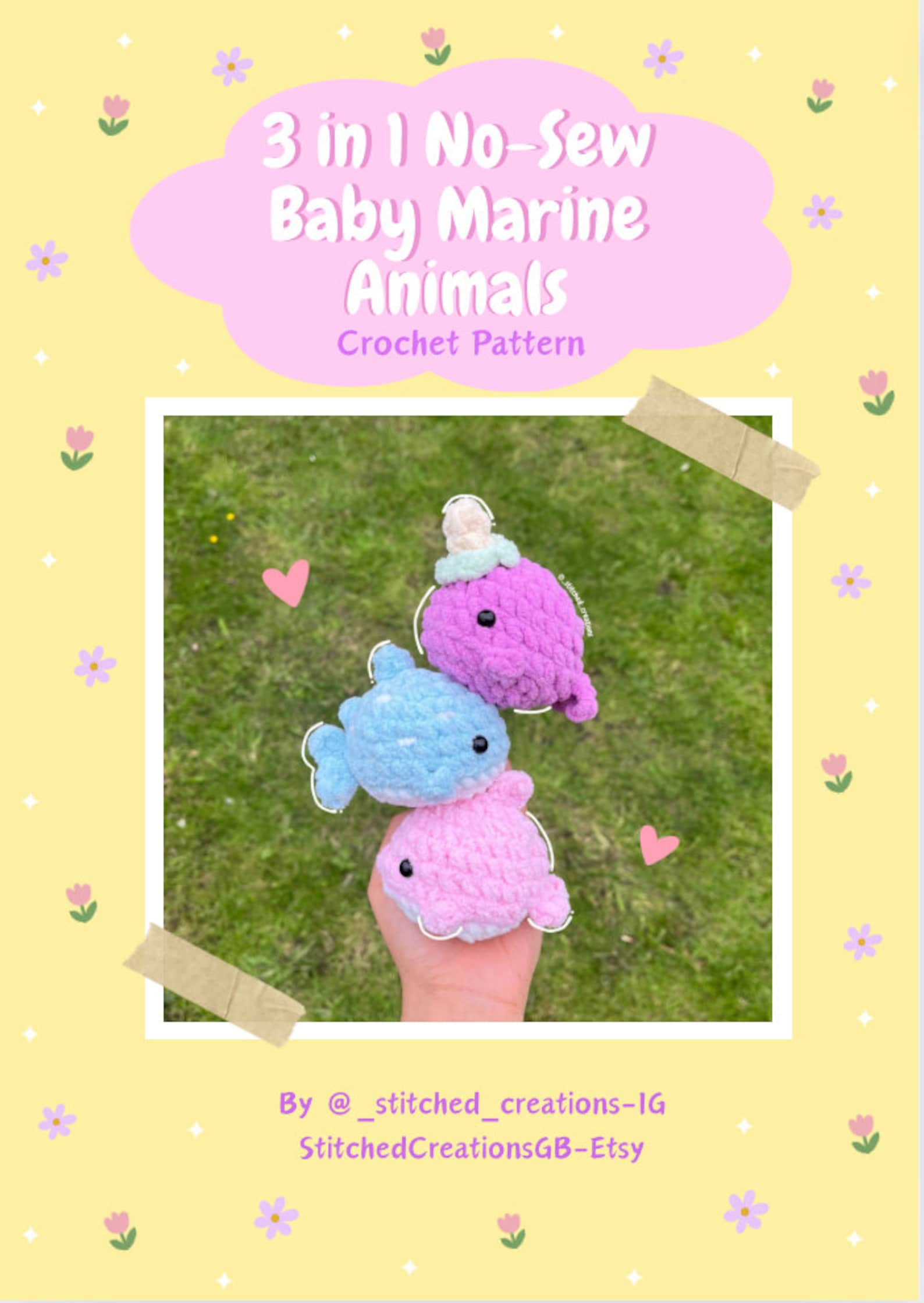 6 in 1 PDF BUNDLE Pattern, Marine Animals Crochet Pattern, Baby Marine ...