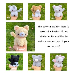Crochet Pocket Kitty Pattern, Amigurumi Tutorial PDF Crochet Pattern in ...