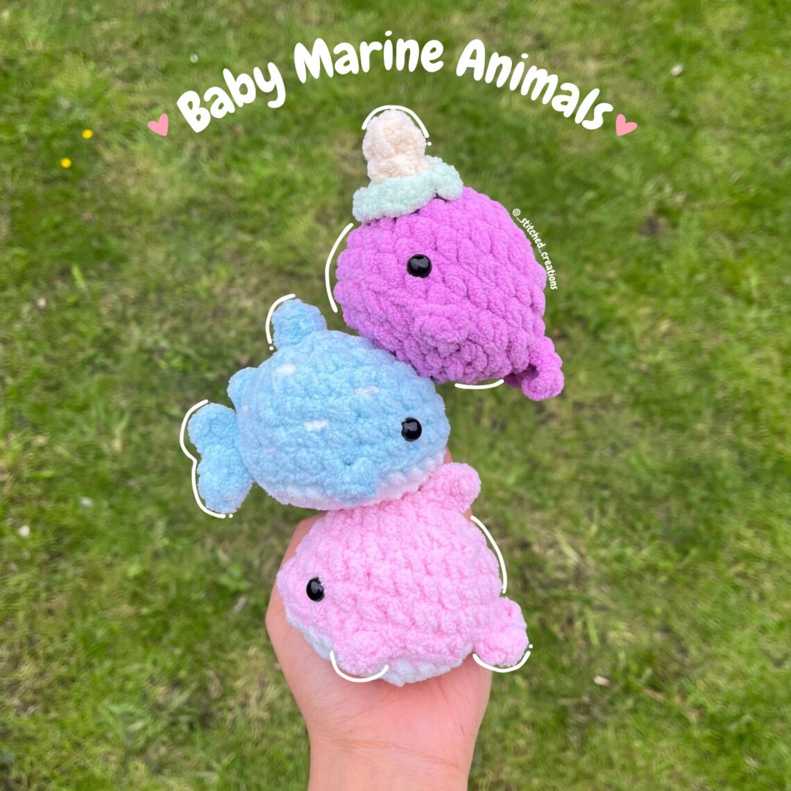 6 in 1 PDF BUNDLE Pattern, Marine Animals Crochet Pattern, Baby Marine ...