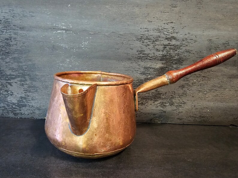Vintage Copper Butter Warmer Pour Spout Small Sauce Pot - Etsy
