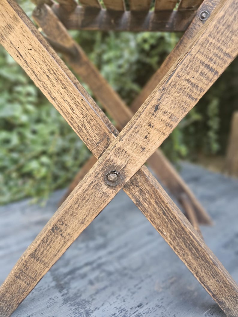 Antique Wooden Folding Chair, Rustic French Garden Folding Chair ...