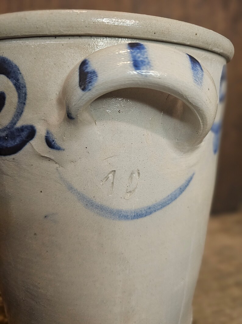 Antique Large Salt Glazed German Westerwald Stoneware Crock Old Pottery ...