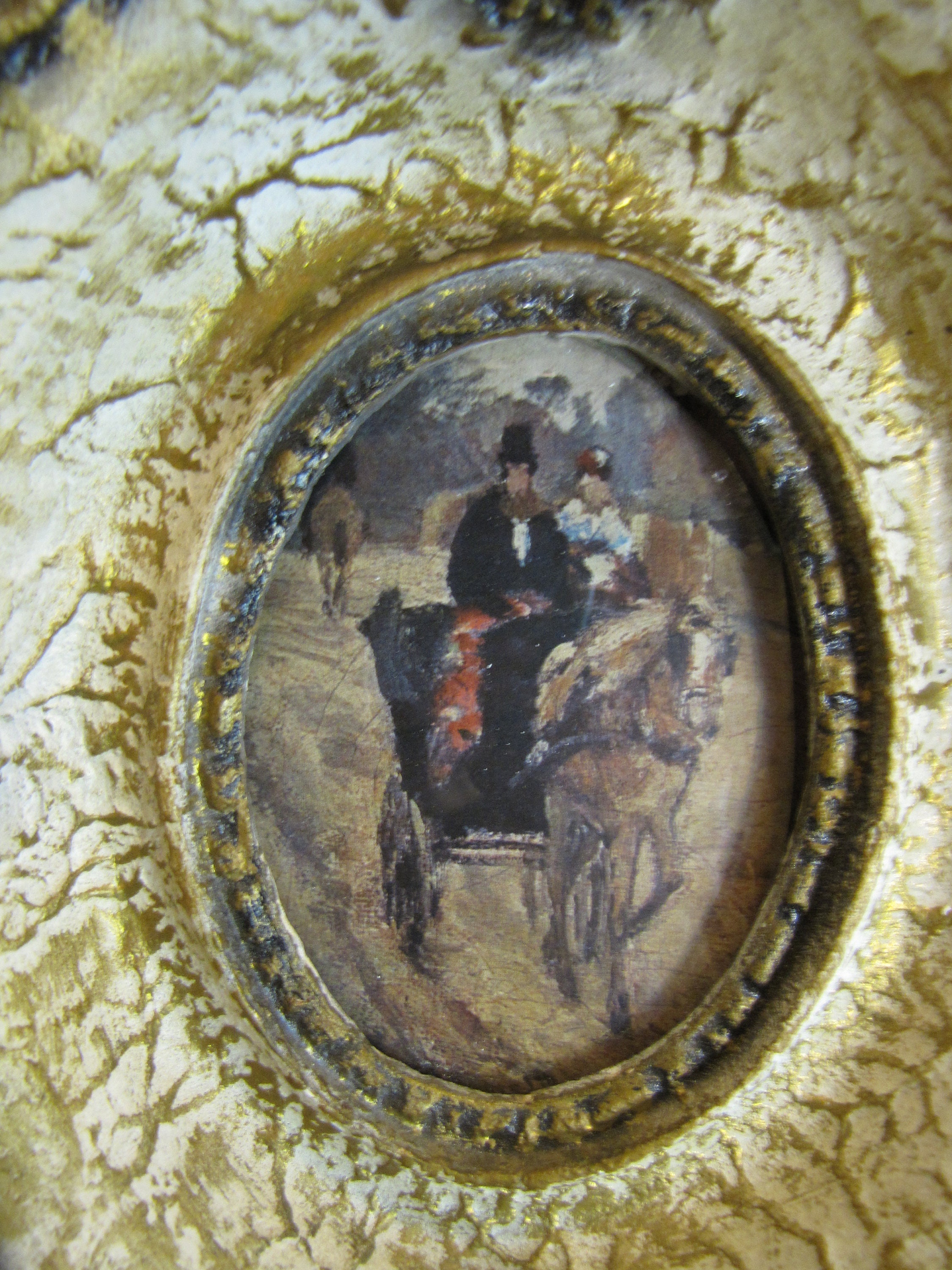 Antique French Ornate Small Gesso Frame Small Oval Frame Early 19th ...