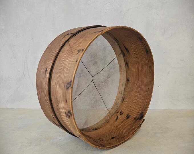 Huge Antique Bentwood and Wire Flour Sieve Sifter With Wire Mesh ...