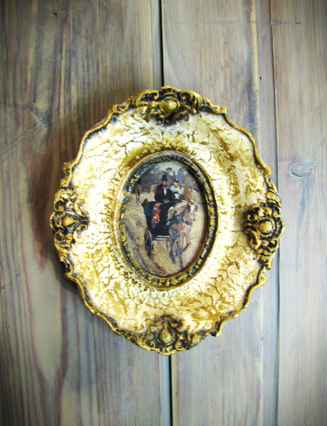 Antique French Ornate Small Gesso Frame Small Oval Frame Early 19th ...
