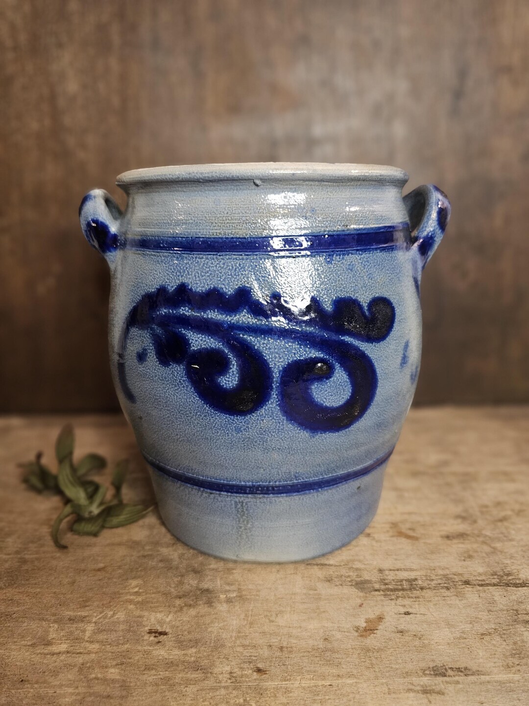 Antique Large Salt Glazed German Westerwald Stoneware Crock 3 Liter Old ...
