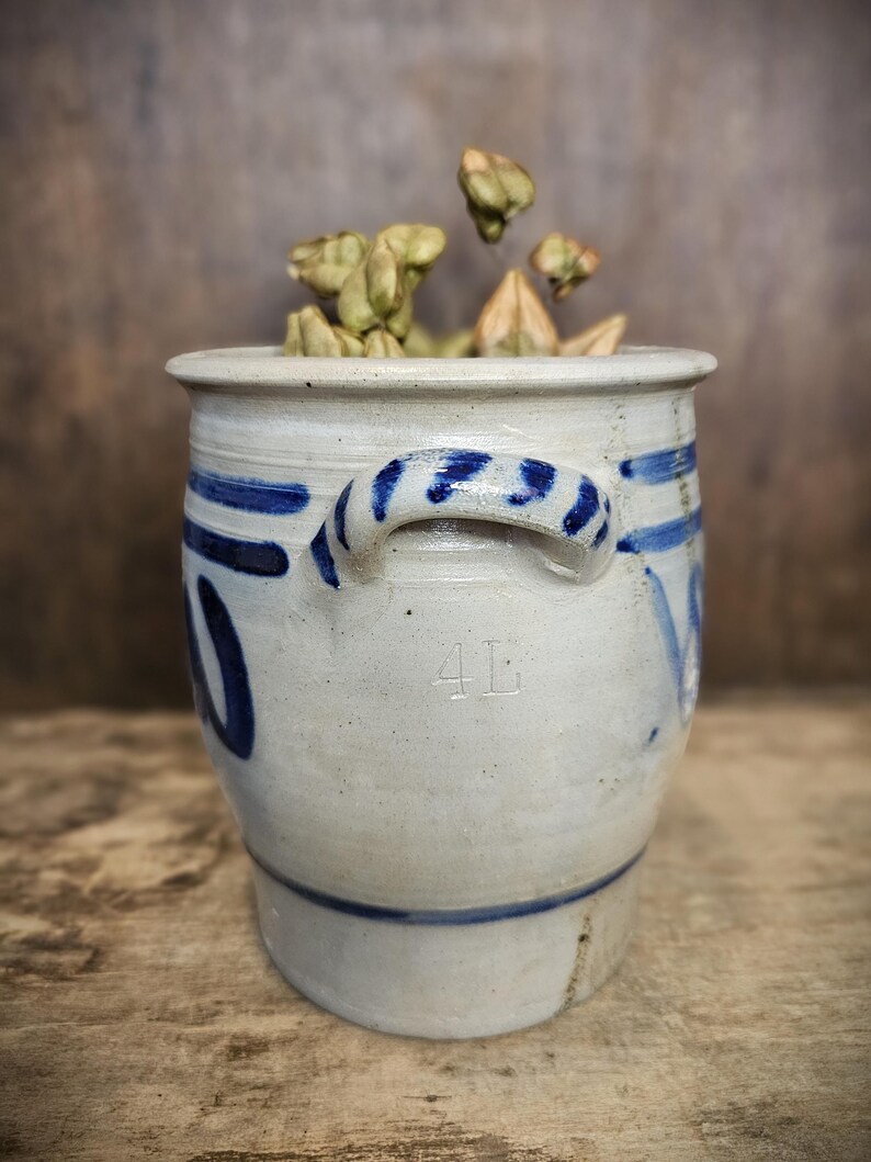 Antique German Westerwald Stoneware Crock: Rustic Kitchen Decor - Etsy