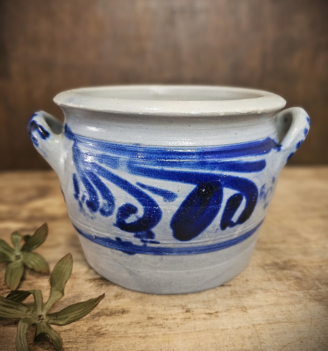 Antique Salt Glazed German Westerwald Stoneware Crock 2 Liter Old ...