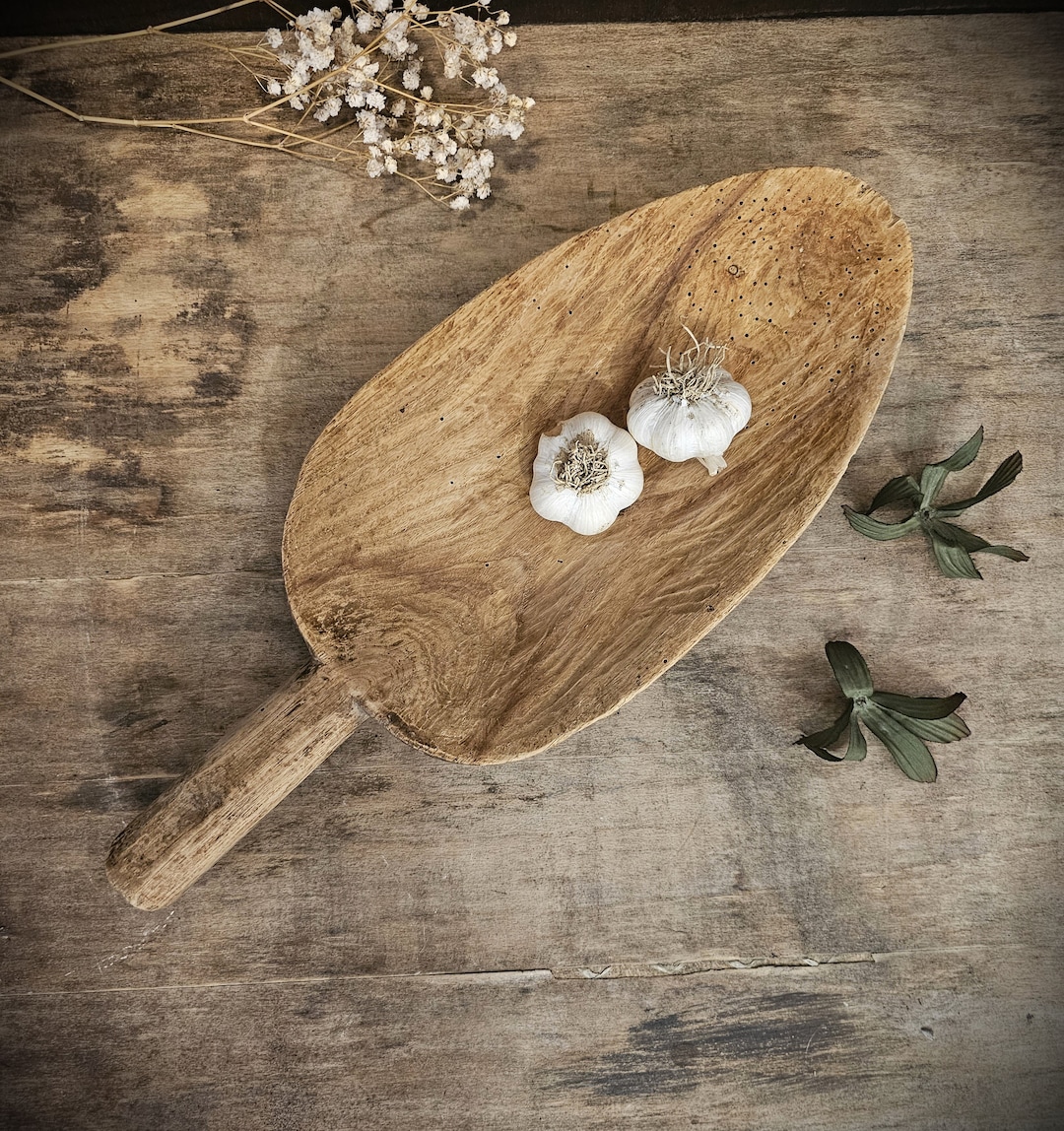 Large Wooden Grain Shovel Vintage Rustic Scoop Handmade Primitive Farm ...