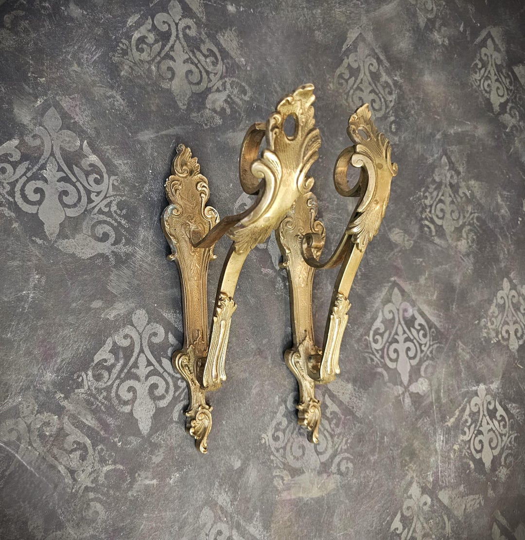 Antique French Bronze Drapery Rod Holders Ornate Design - Etsy