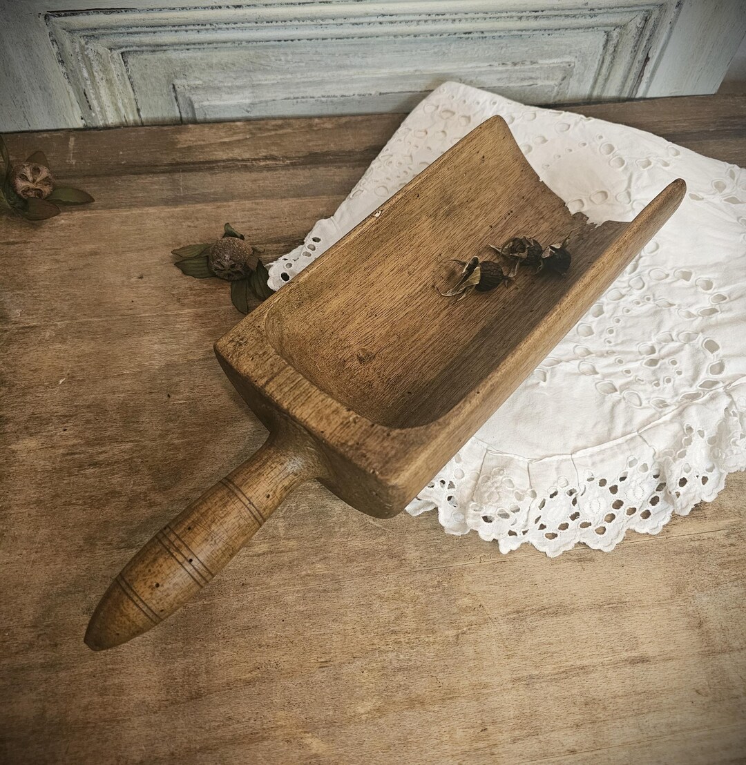 Large Antique Wooden Grain Shovel Rustic Scoop Handmade Primitive Farm ...