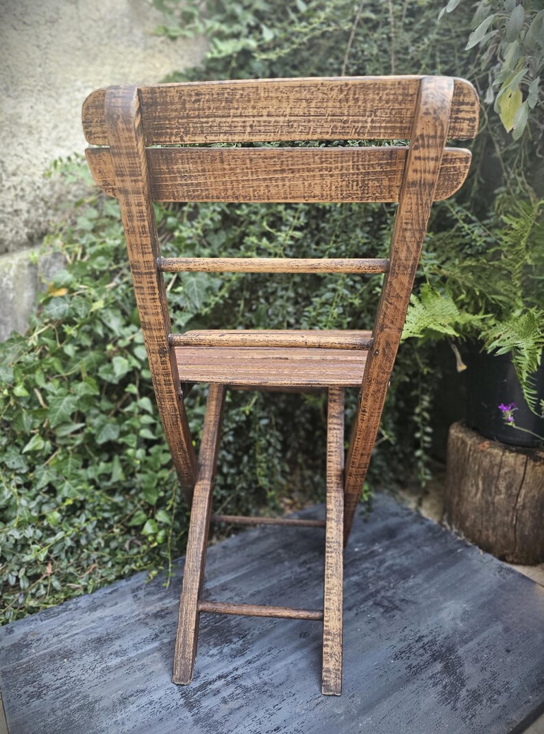 Antique Wooden Folding Chair, Rustic French Garden Folding Chair ...