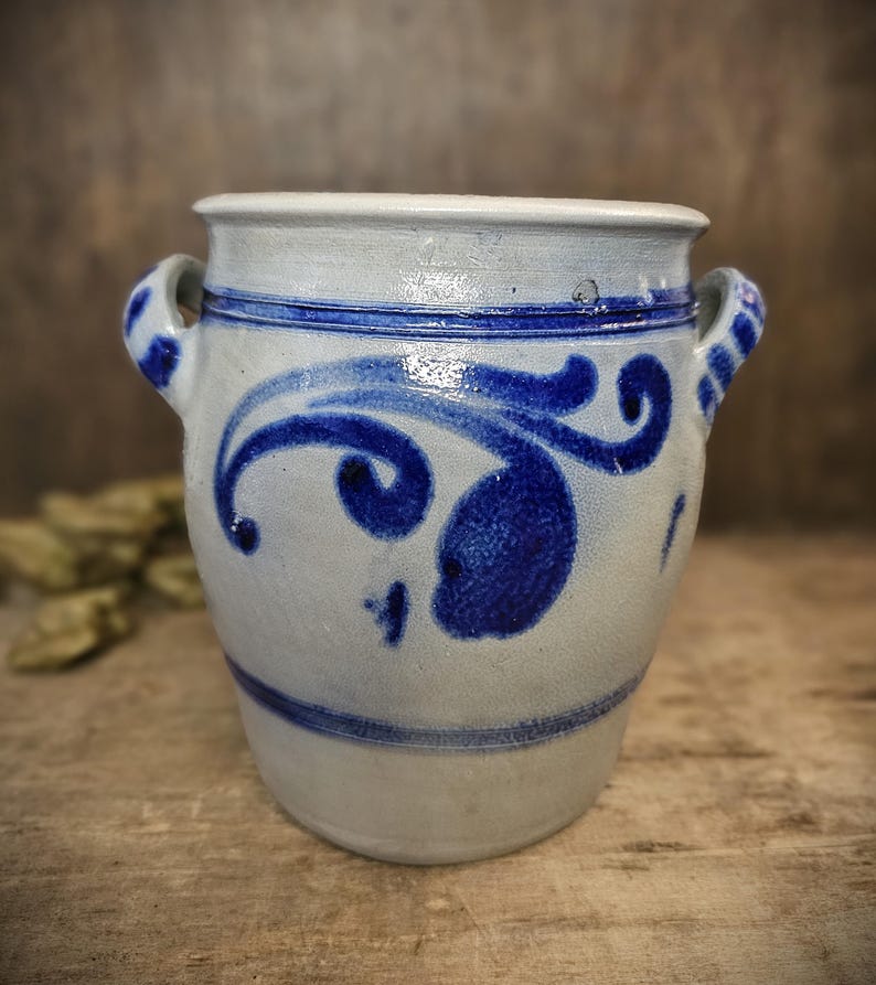 Vintage Salt Glazed German Westerwald Stoneware Crock 3 Liter Old ...