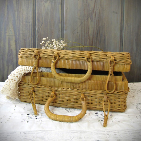 Wicker Suitcase - Etsy
