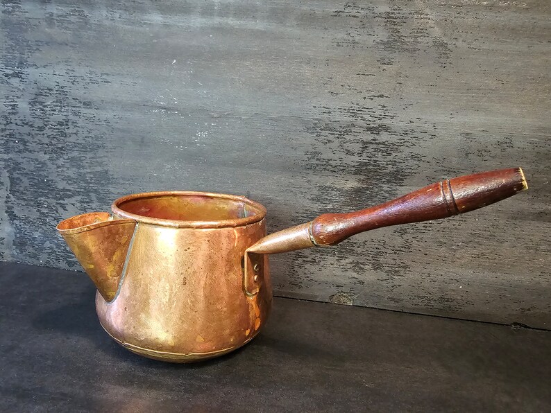 Vintage Copper Butter Warmer Pour Spout Small Sauce Pot - Etsy