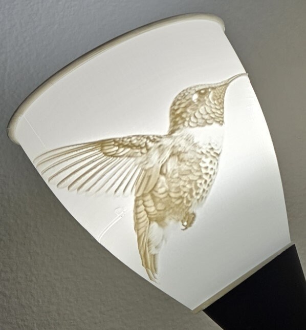 Animal Eyes Wildflowers and Hummingbirds Lamp. Dual Fixture Standing ...