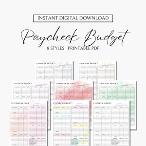 Paycheck Budget Printables, Financial Planner Printables, Printables ...