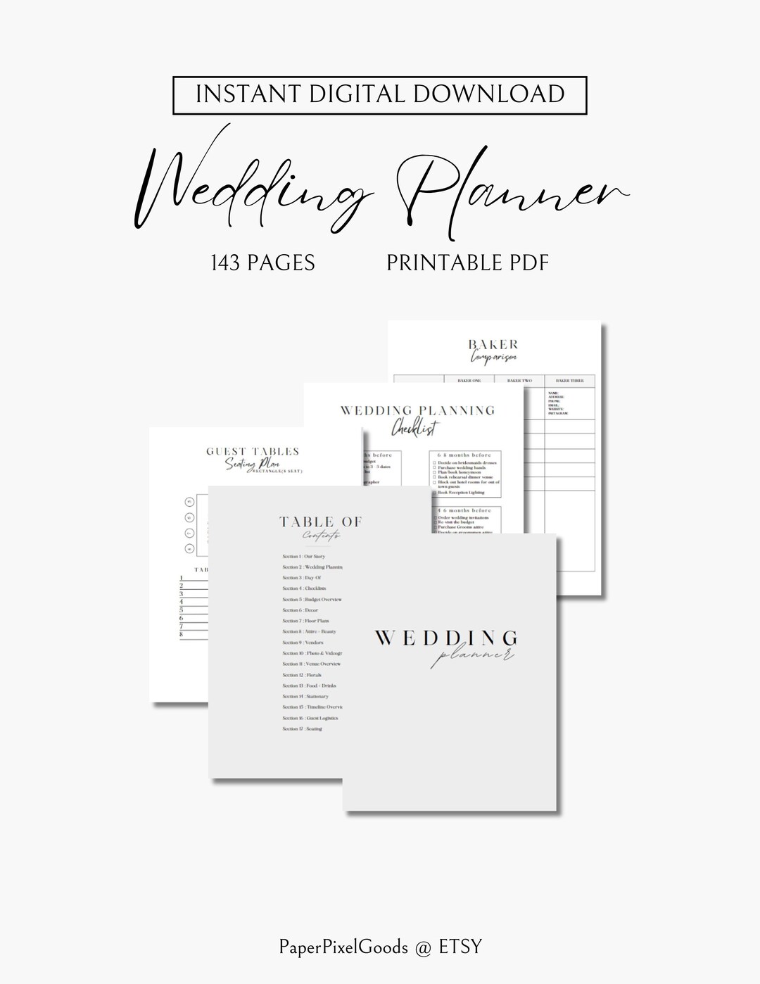 100 Page Wedding Planner Printable, Printable Wedding Planner Pages ...