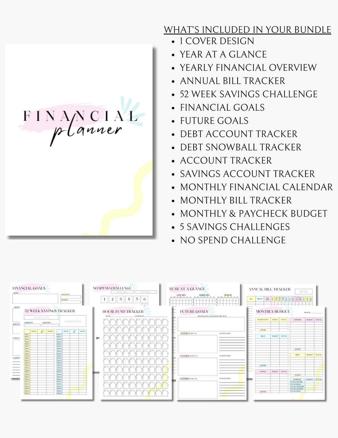 Rainbow Budget Planner, Finance Planner, Printable Budget Binder Bill ...