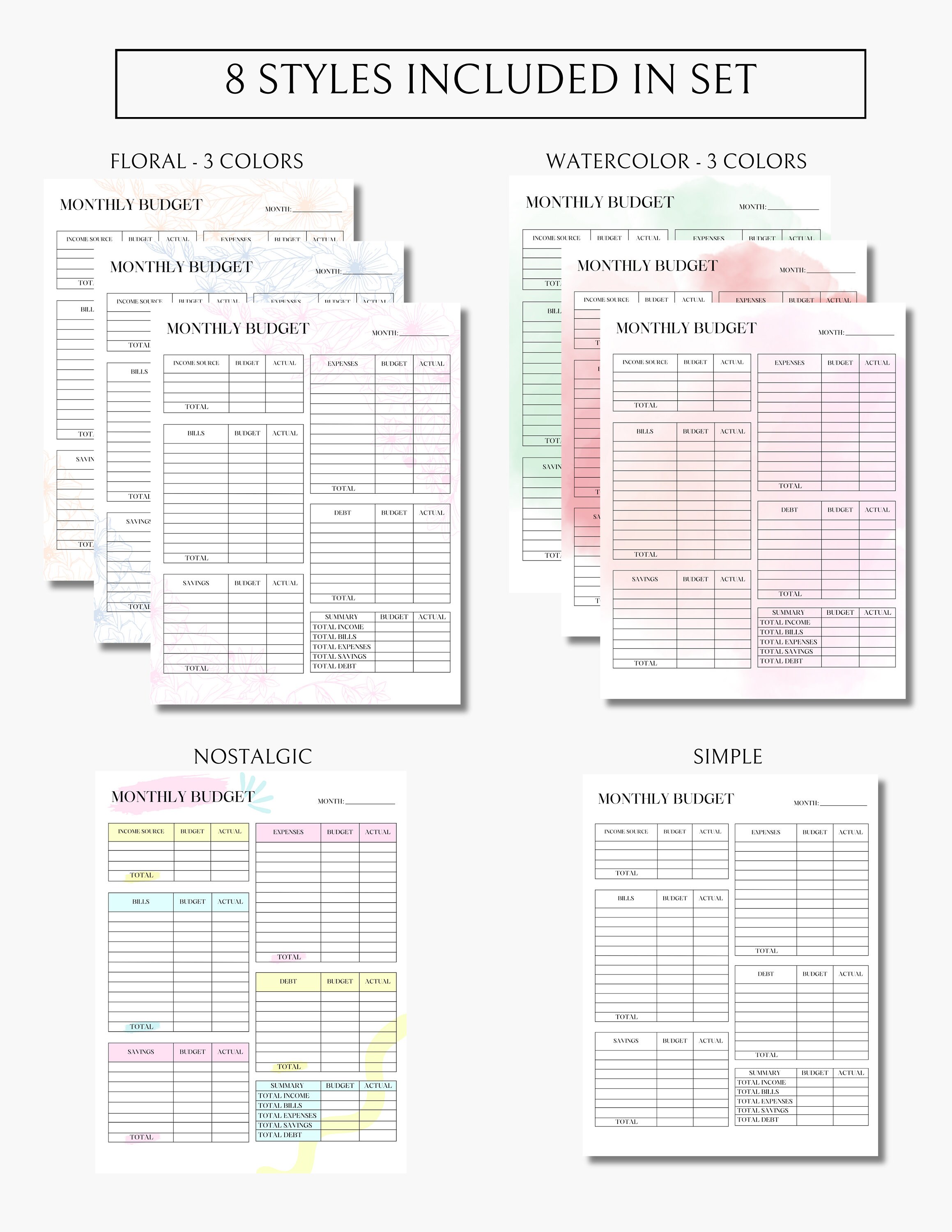 Monthly Budget Printables, Financial Planner Printables, Printables ...