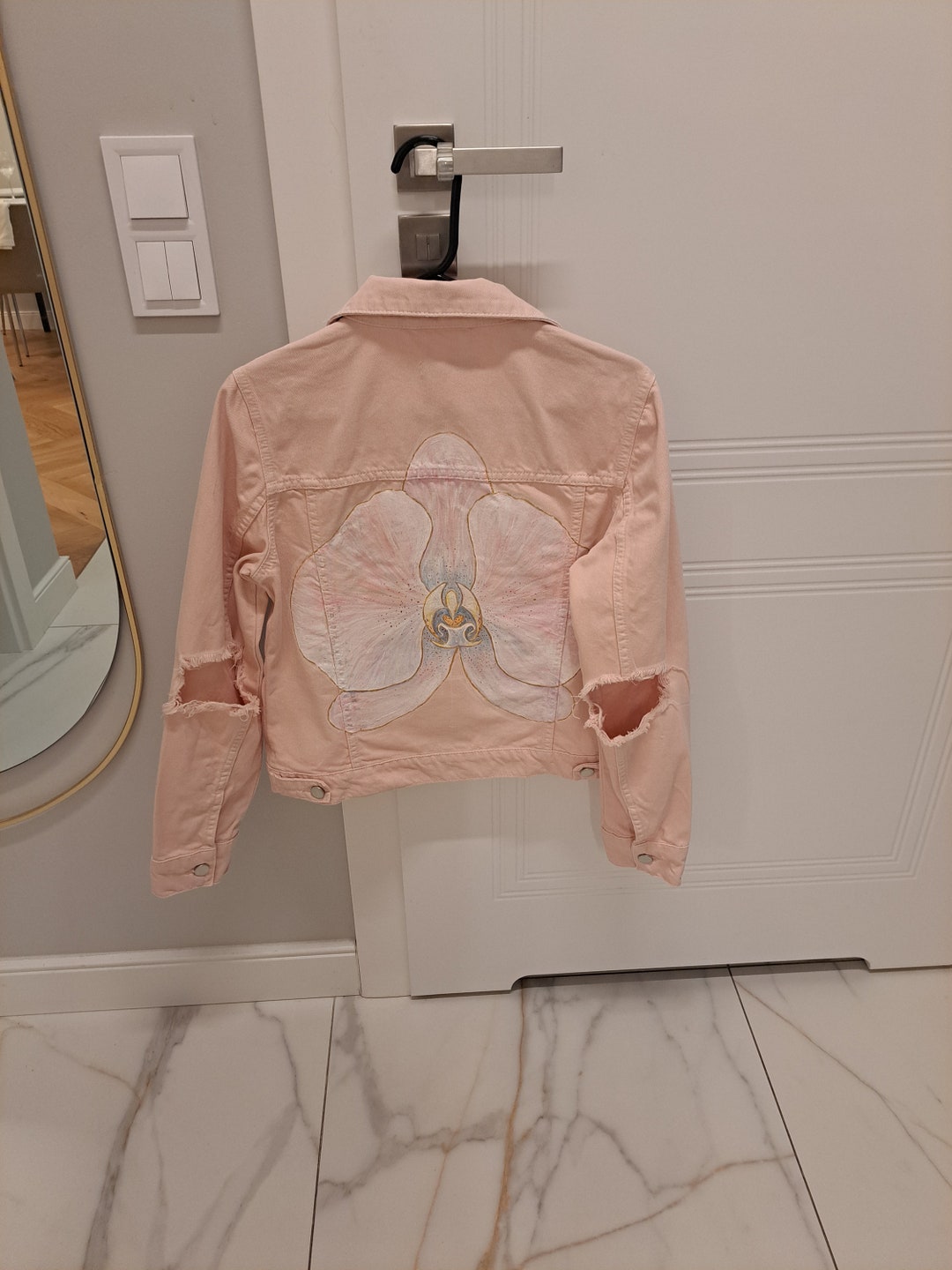 Orchid Custom Painted Denim Jacket - Etsy