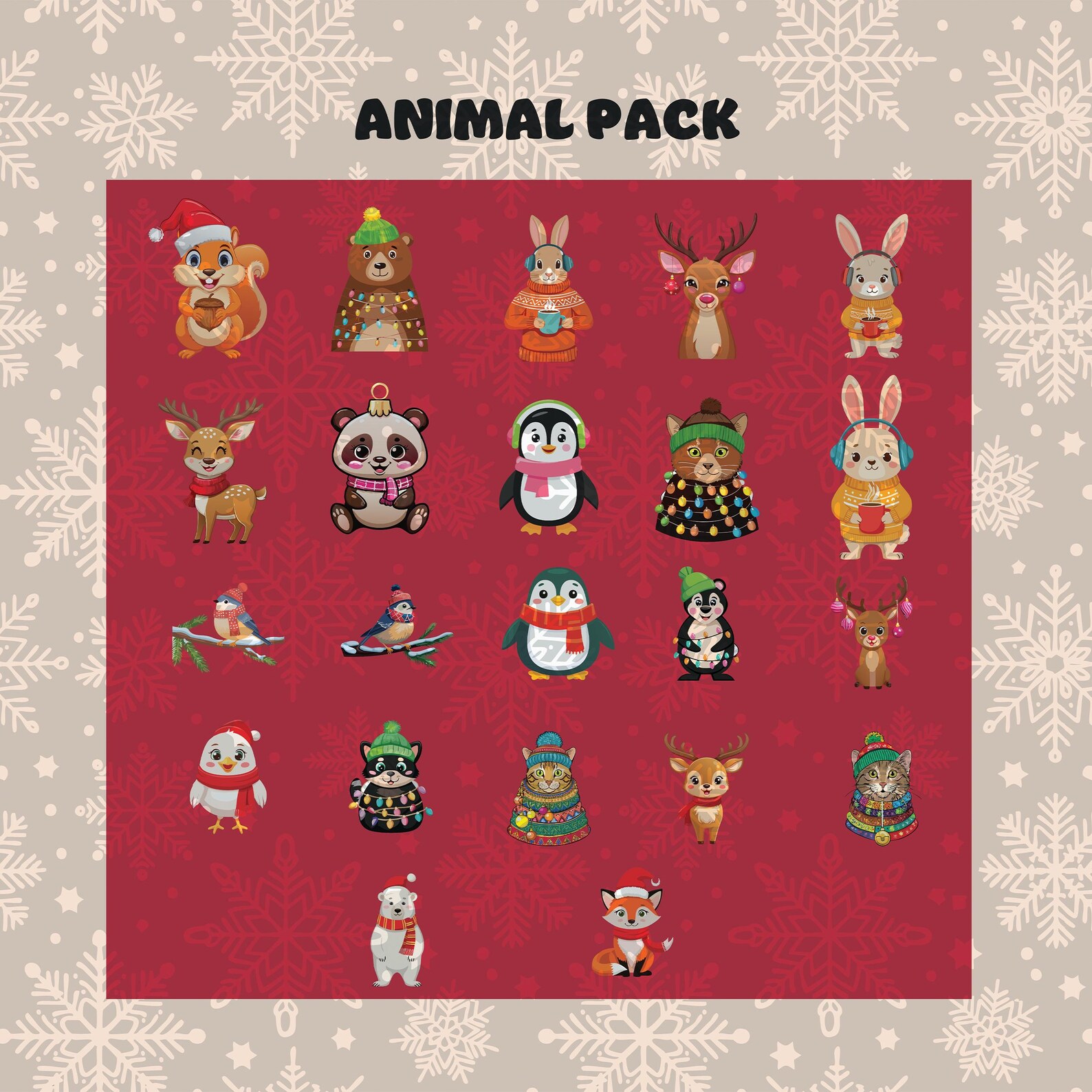 70 PNG + SVG Christmas Clipart Bundle,holiday Clipart, Cute Christmas ...