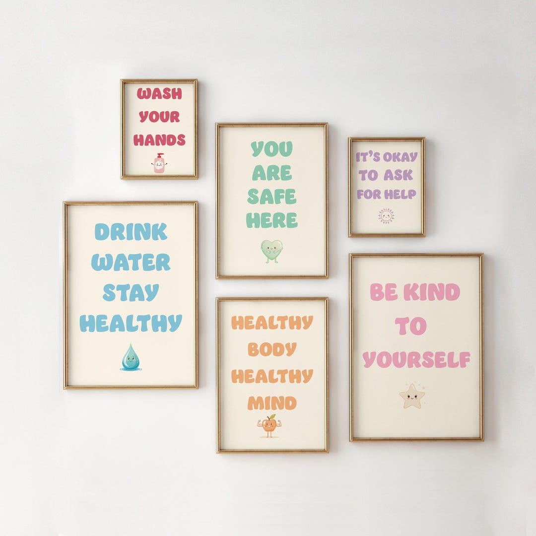 Cute Classroom Poster Set of 6,educational Wall Art Set,homeschool Wall ...