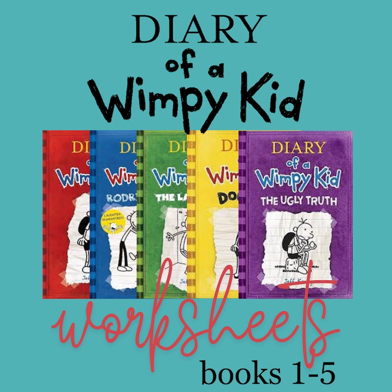 Diary of a Wimpy Kid Books 1-5 Worksheets - Etsy