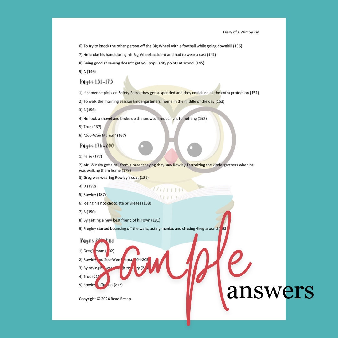 Diary of a Wimpy Kid Book 2 Rodrick Rules Worksheets - Etsy
