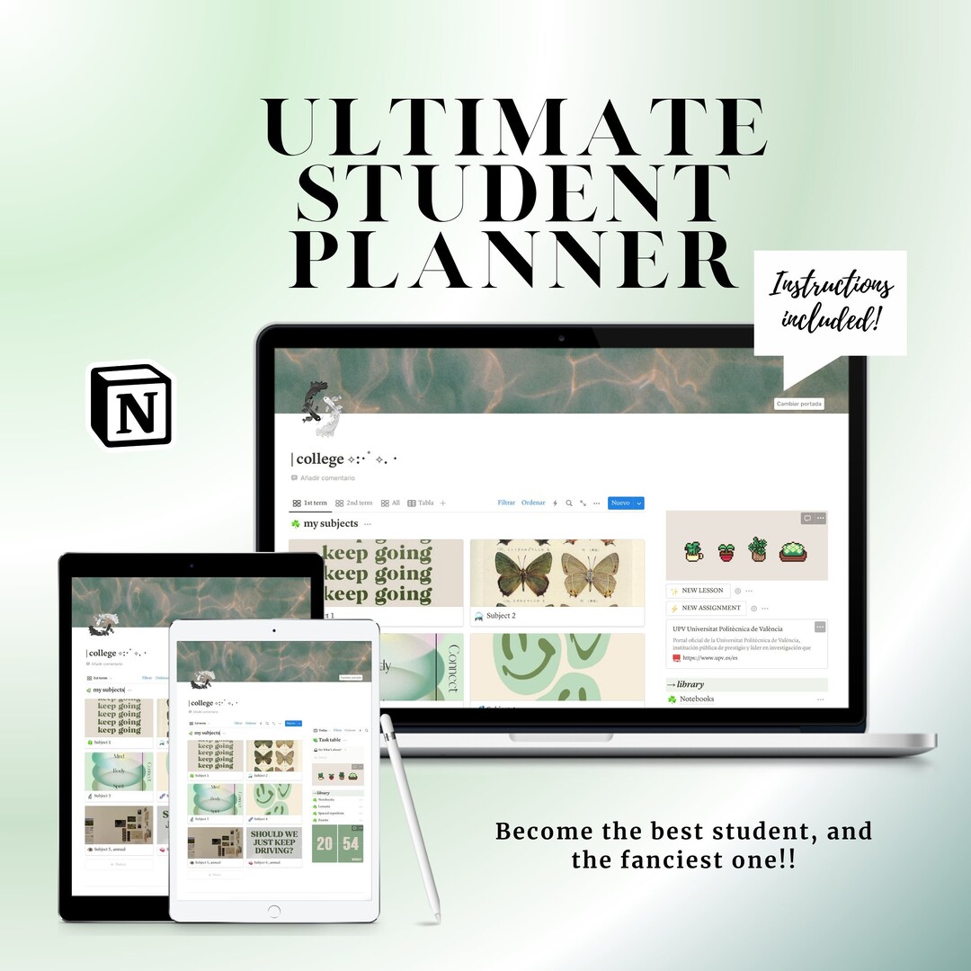 ULTIMATE STUDENT PLANNER Notion Aesthetic - Etsy