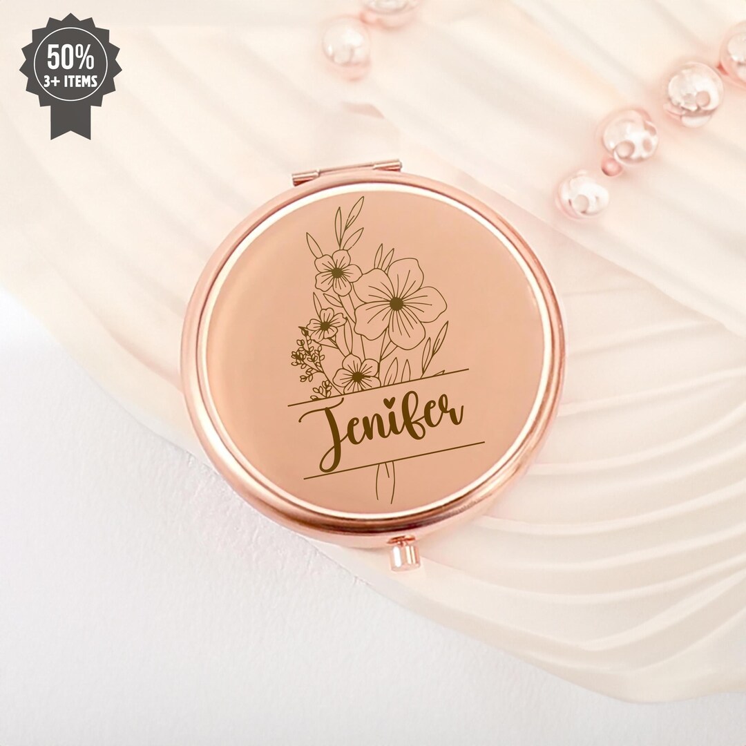 Personalized Compact Mirror, Custom Pocket Mirror, Engraved Pocket ...
