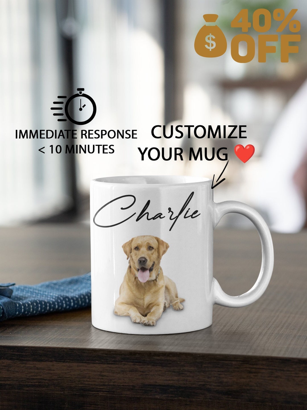 Custom Dog Portrait, Custom Pet Portrait Mug, Custom Pet Mug ...
