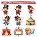 Circus Alphabet Clipart, Watercolor Colorful Carnival Letters & Numbers ...