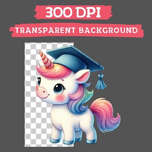Cute Unicorn Back to School Clipart, Watercolor School Nursery ...