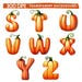 Pumpkin Alphabet, Watercolor Fall Pumpkins Numbers, Harvest Autumn ...