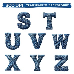 Denim Jeans Alphabet, Numbers Denim Letters Png, Denim Jeans Alphabet ...