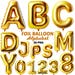 Yellow Foil Balloon Alphabet, Gold Metallic Letters & Numbers ...