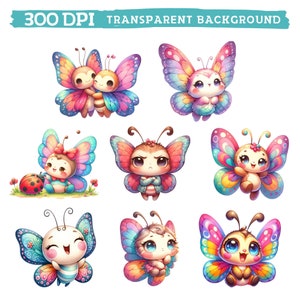 Watercolor Cute Butterfly Clipart, Spring Summer Bug Nursery ...