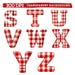 Christmas Plaid Alphabet Clipart, Red Festive Letters & Numbers, Cozy ...