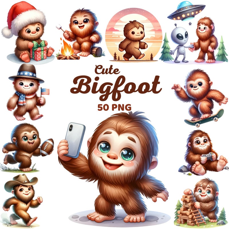 Bigfoot Clipart - Etsy