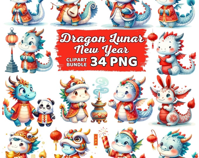 Year of Dragon Baby Shower Clipart Cute Baby Dragon PNG A Little Dragon ...