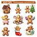 Christmas Gingerbread Clipart, Watercolor Cute Holiday Nursery Decor ...