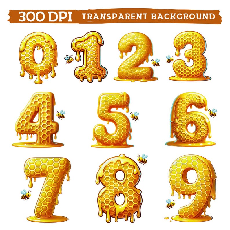 Honey Beehive Alphabet Clipart, Watercolor Dripping Honey Letters ...