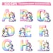 Unicorn Alphabet, Watercolor Pastel Rainbow Unicorn Number Nursery ...