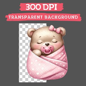 Pacifier Animals Clipart, Watercolor Cute Pink Boy Newborn Nursery ...