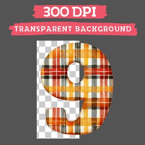 Fall Plaid Alphabet Clipart, Autumn Plaid Letters & Numbers, Cozy ...