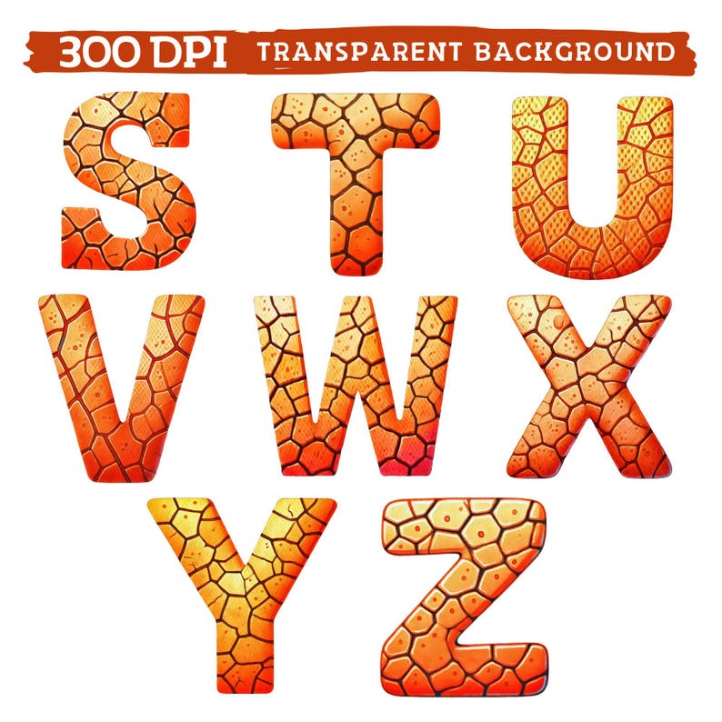 Cracked Ground Alphabet Clipart, ABC Dry Earth Letters Number, Rustic ...